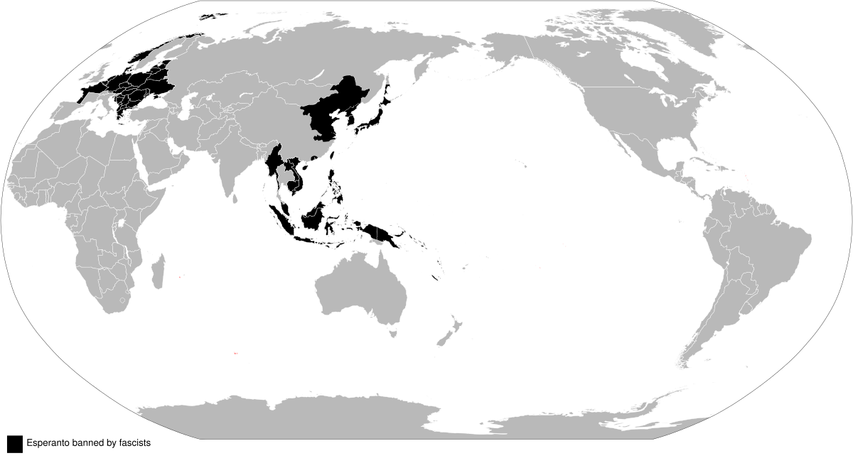 File:World Map of Esperanto oppression by territory (WWII).svg - ProleWiki